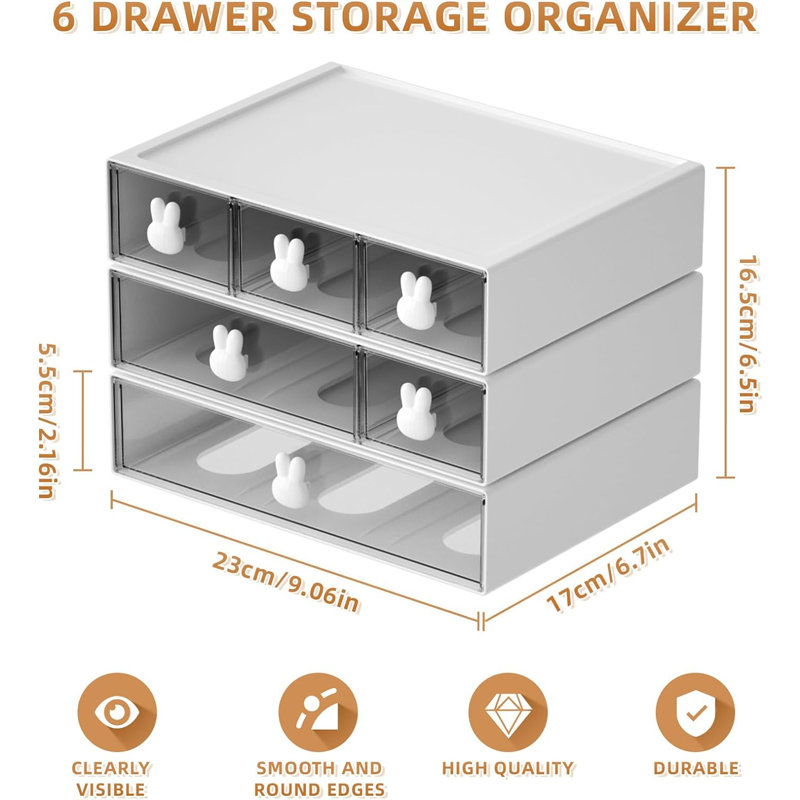 Inbox Zero Lucenia Plastic Stackable Desk Organizer with Drawers | Wayfair